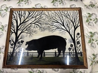 Left Facing Pig Painting | C. BIRD