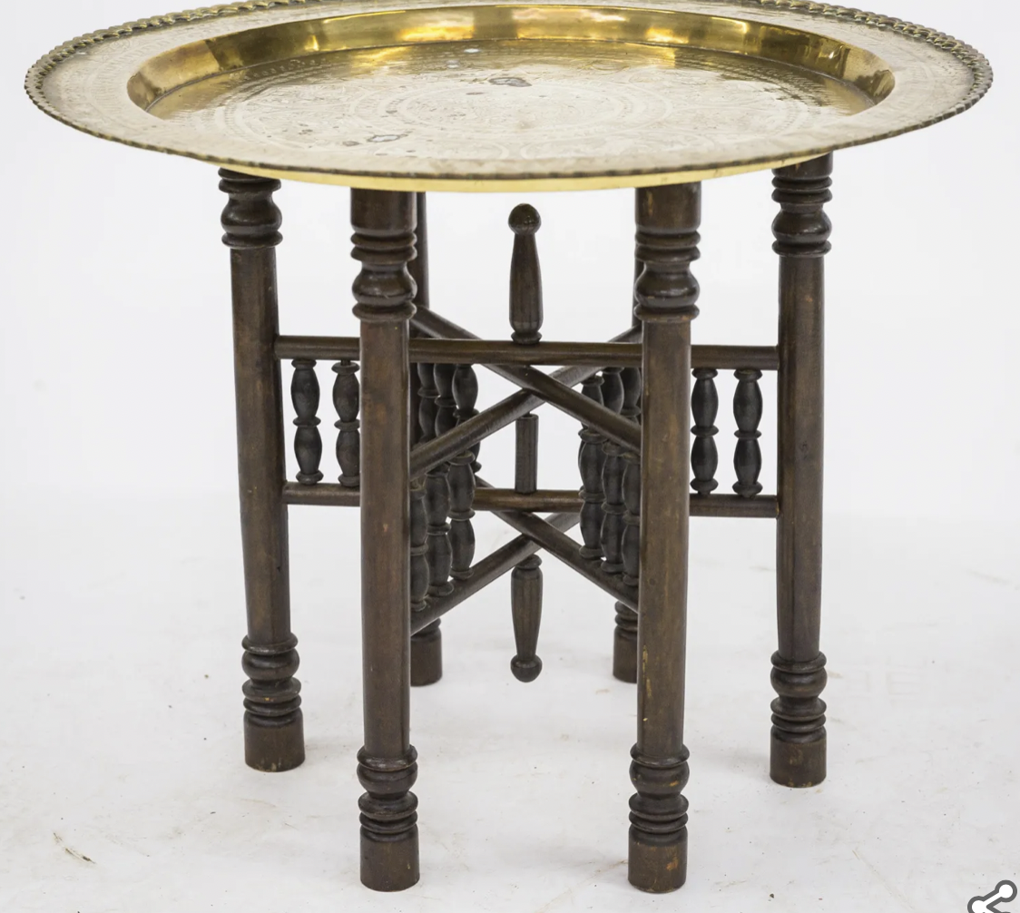 Chinese Chased Brass Tray Table | C. BIRD